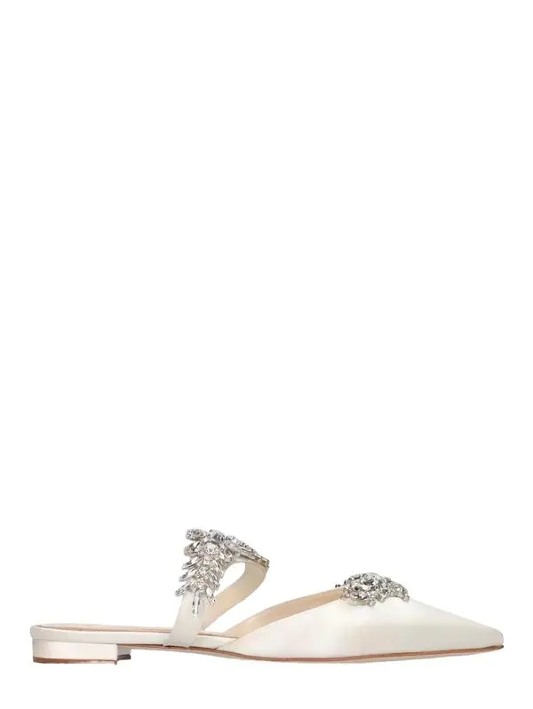 Manolo Blahnik Lurum Rhinestone-embellished Mules - Neutrals