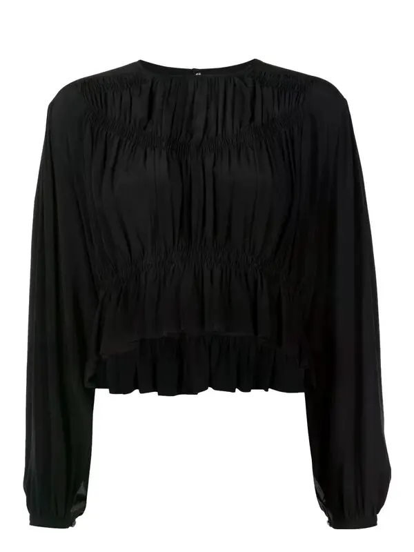 Isabel Marant Nelino Pleated Silk Blouse - Black