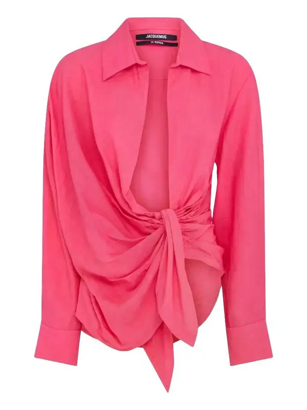 Jacquemus Bahia Knot-detail Shirt - Pink