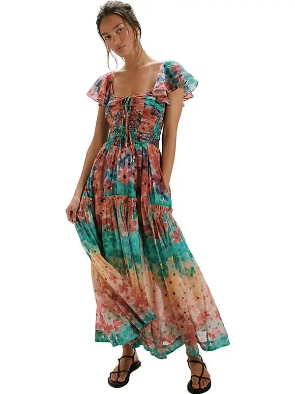 Free People Sunshine Maxi Dress - Soft Tropic Combo