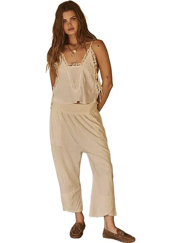 Free People Cotton Harem Pants - Sugar Swizzle