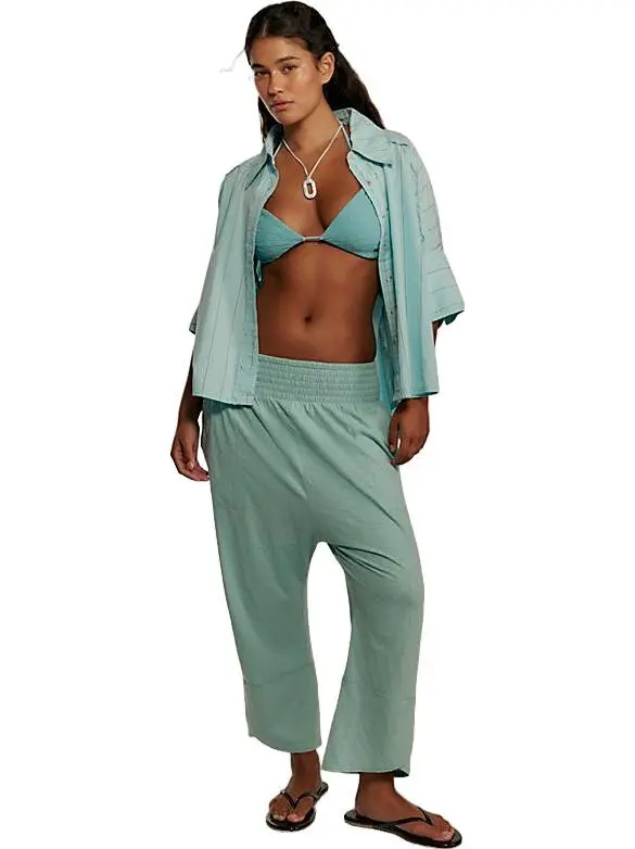 Free People Cotton Harem Pants - Waterfall Mist