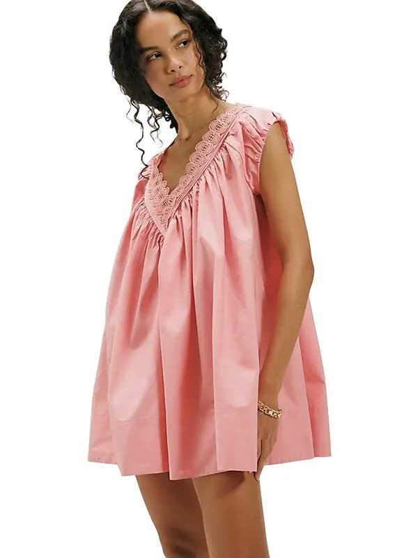 Free People Sundazed Mini Dress - Lychee Blush
