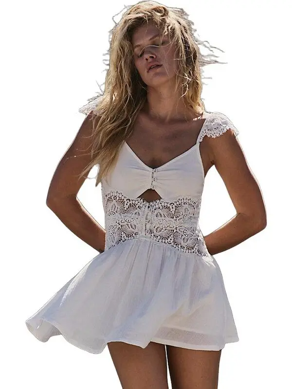 Free People Norla Cotton Mini Dress - Clean Ivory