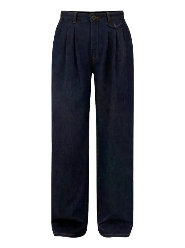 Tibi Triple-pleat Straight-leg Jeans - Blue