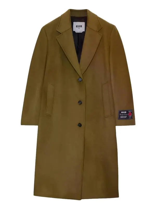 MSGM Single-breasted Coat - Green