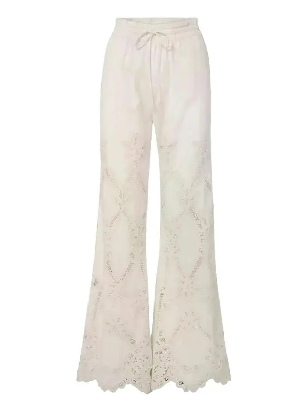 Veronica Beard Daisy Eyelet Trousers - Neutrals