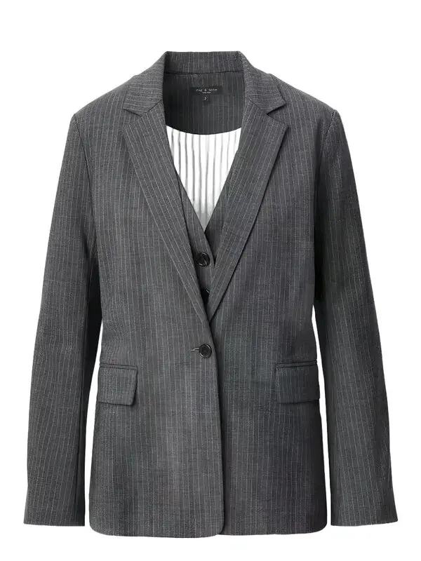 Rag & Bone Jennifer Striped Blazer Set - Grey