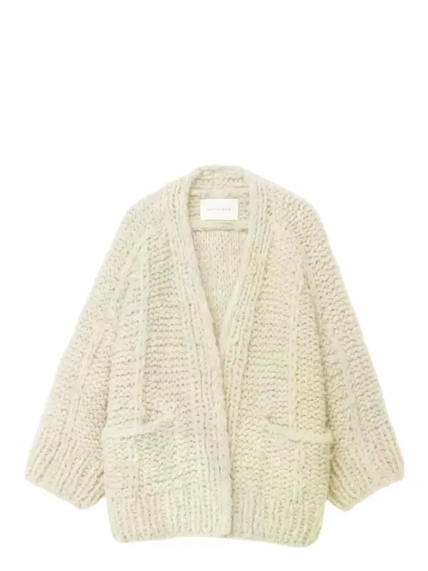 Iris Von Arnim Junia Cable-knit Cardigan - Neutrals