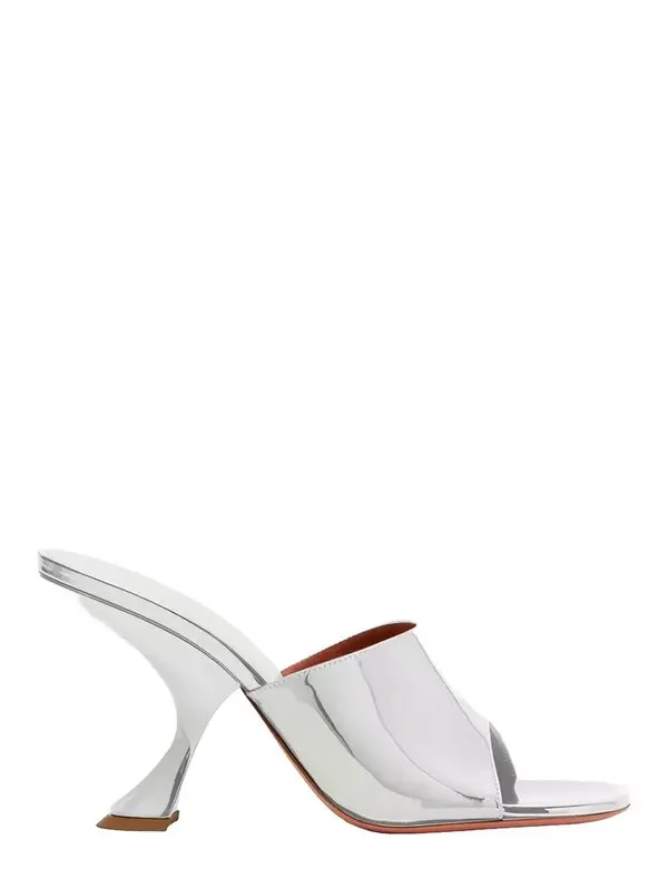 Amina Muaddi Taylor Slanted-heel Sandals - Silver