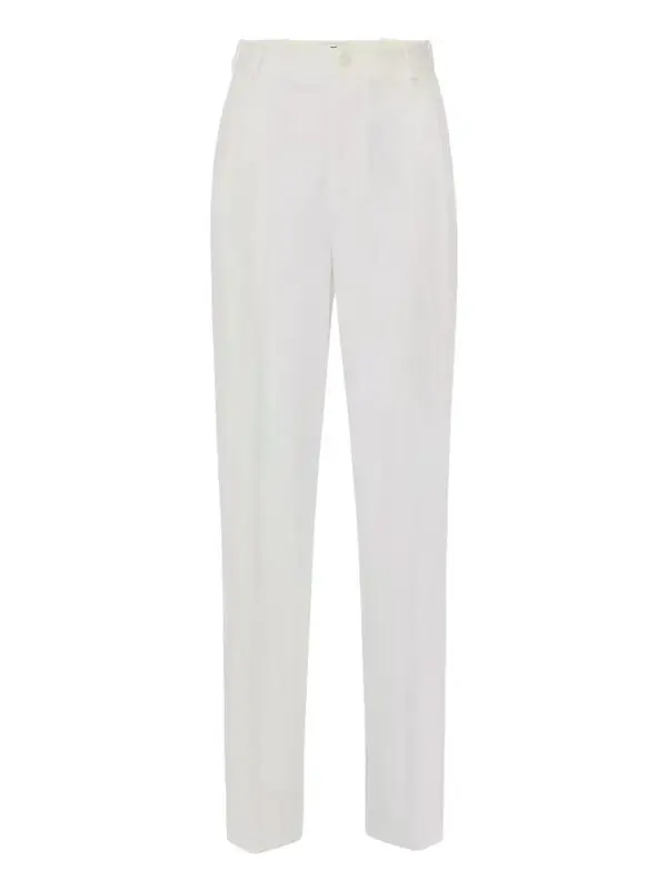 Elisabetta Franchi Darts Gabardine Trousers - White