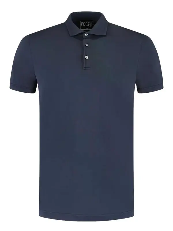 Fedeli Buttoned Polo Shirt - Blue