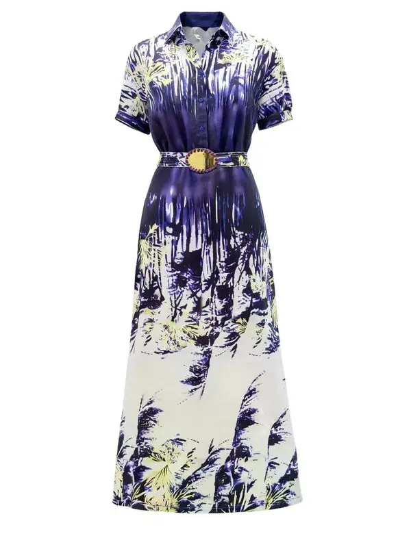 Silvia Tcherassi Lee Floral Print Midi Dress - Purple