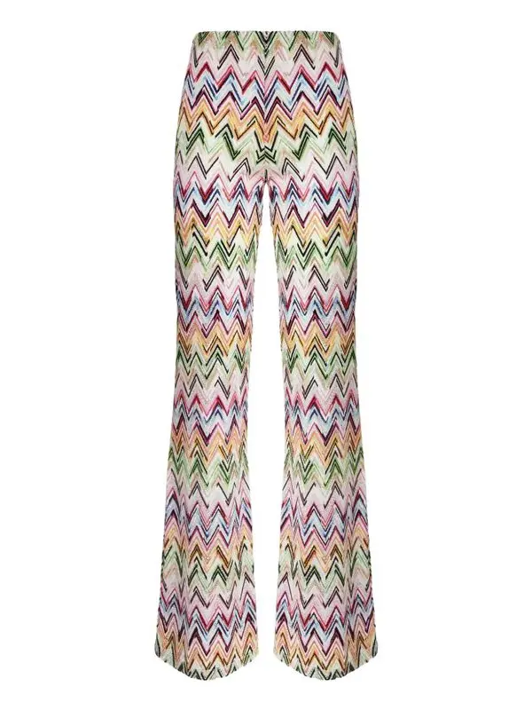 Missoni Chevron Flared-leg Trousers - Neutrals