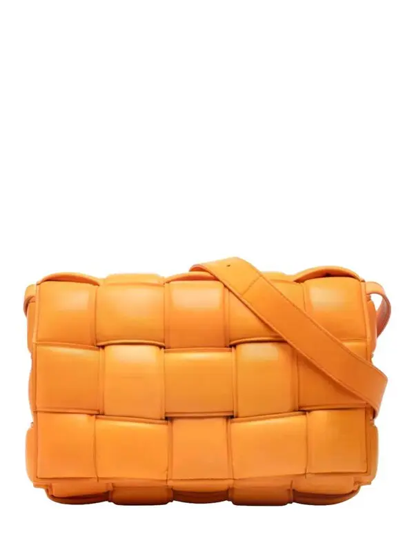 Bottega Veneta 2012-2025 Nappa Intrecciato Padded Cassette Crossbody Bag - Orange