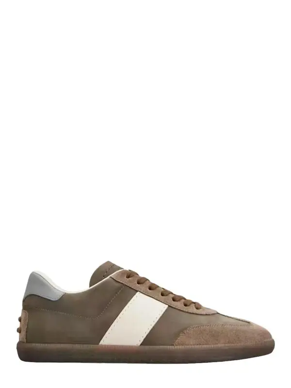 TOD'S Suede Panelled Sneakers - Brown