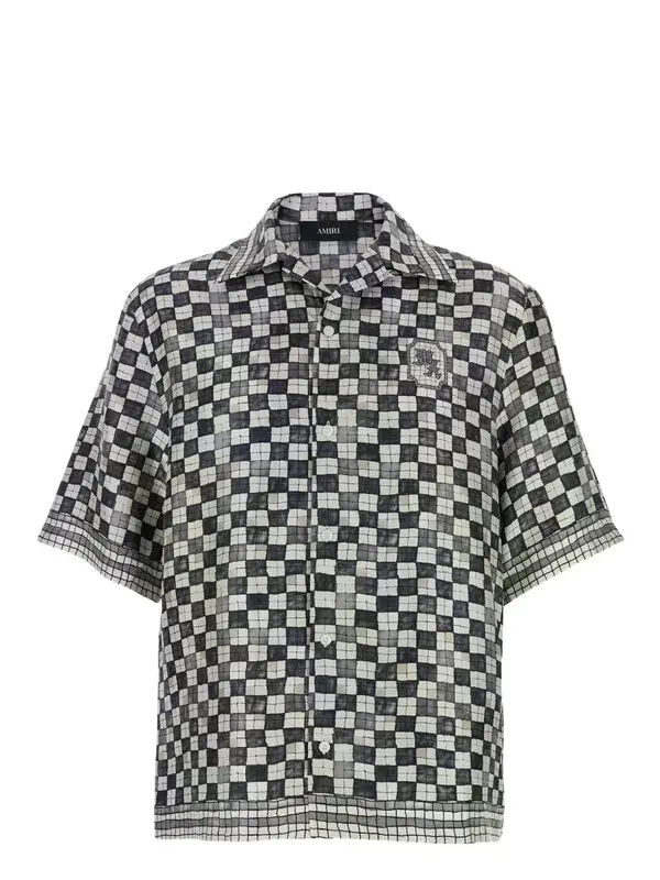 Amiri Checked Short-sleeve Shirt - Black