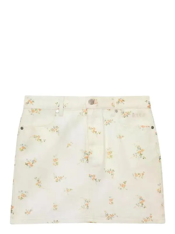MSGM Floral-print Mini Skirt - Neutrals