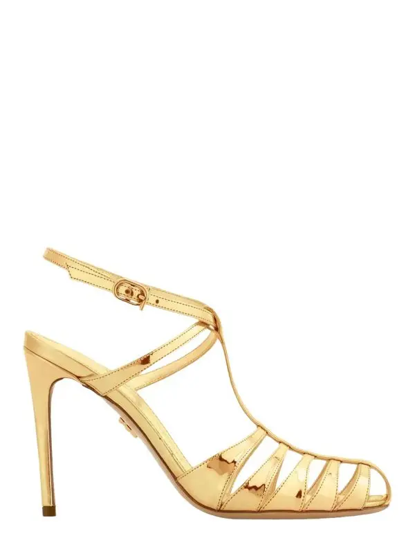 FERRAGAMO Buckle Stiletto Sandals - Gold