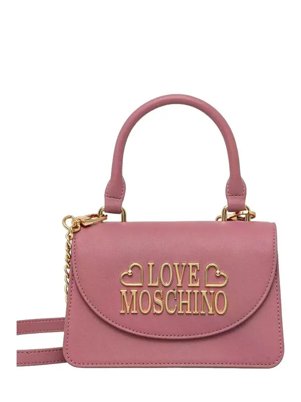 Moschino Logo Lettering Satchel - Pink