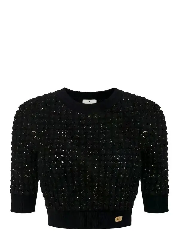 Elisabetta Franchi Sequin Embellished Top - Black