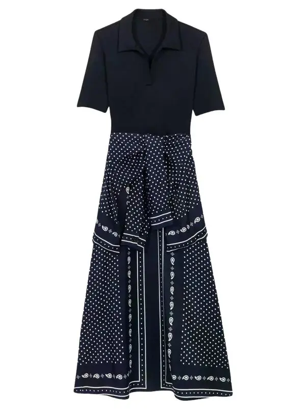 Maje Polka-dot Maxi Dress - Blue