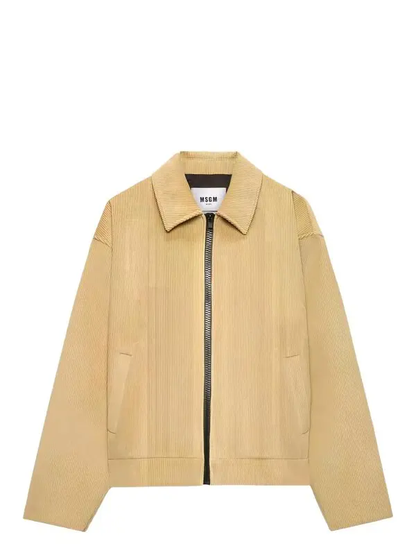 MSGM Zip-up Corduroy Shirt Jacket - Neutrals