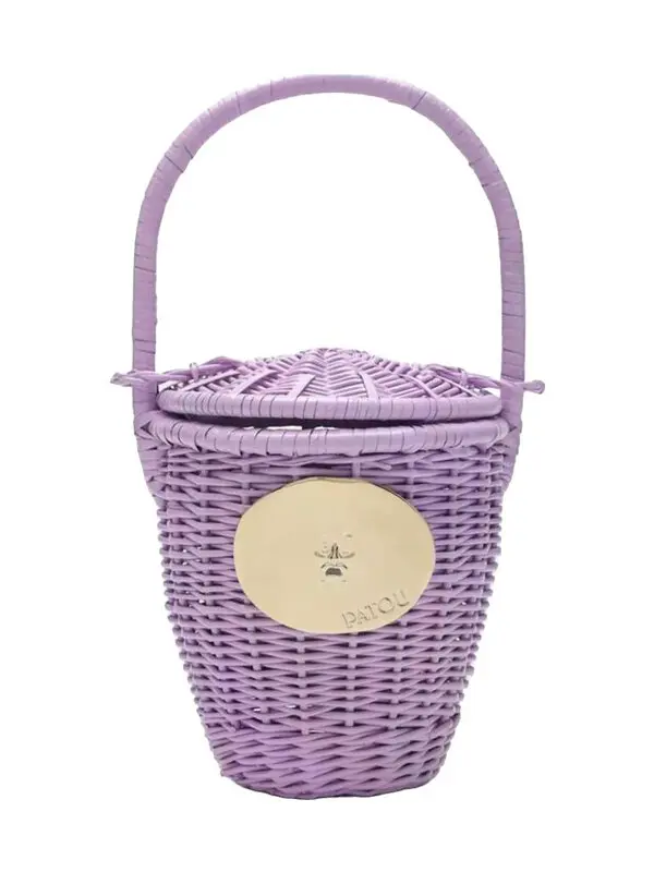 Patou Wicker Bucket Bag - Purple