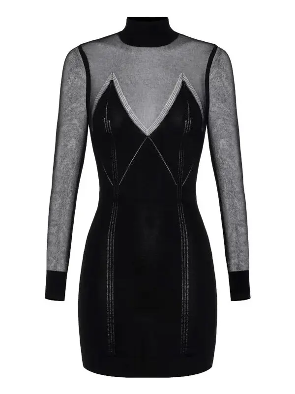 Elisabetta Franchi High-neck Mini Dress - Black