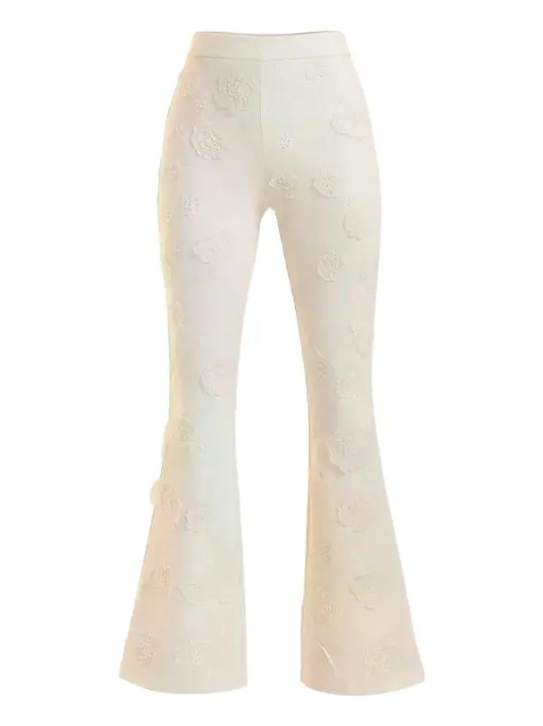 Cynthia Rowley 3d Floral Cropped Trousers - White