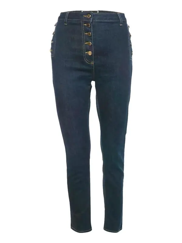 Elisabetta Franchi Buttoned Denim Jeans - Blue