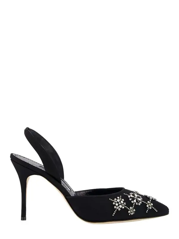 Manolo Blahnik Crystal-embellished Stiletto Pumps - Black
