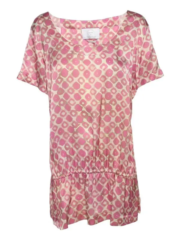 Marina Rinaldi Printed Short-sleeved Top - Pink