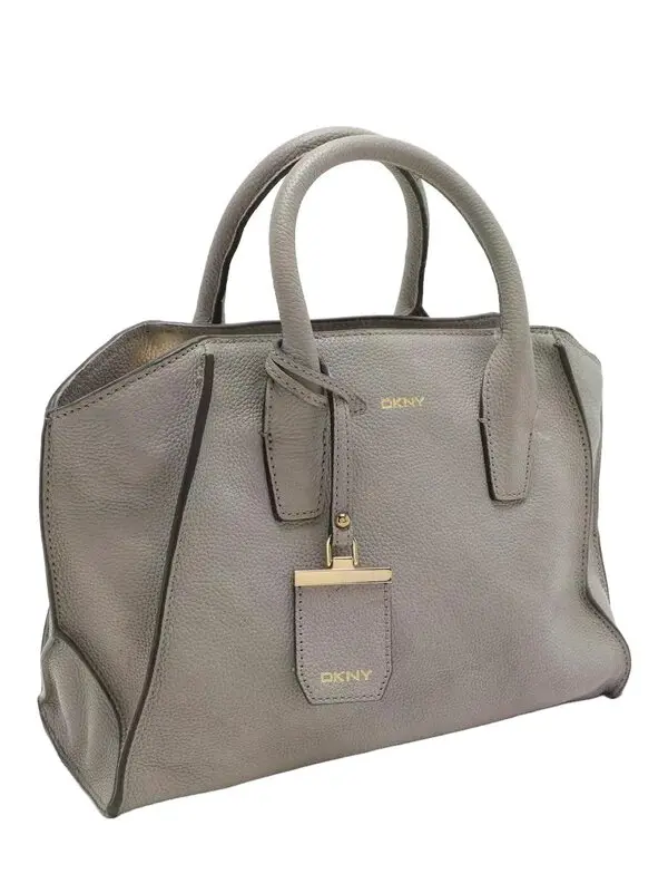 Dkny Leather Tote Bag - Grey