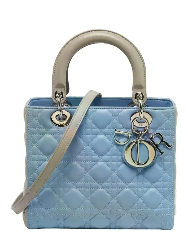 Dior 2014 Lady Leather Medium Tote Bag - Blue