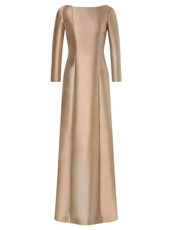 Alberta Ferretti Long-sleeve Evening Dress - Neutrals