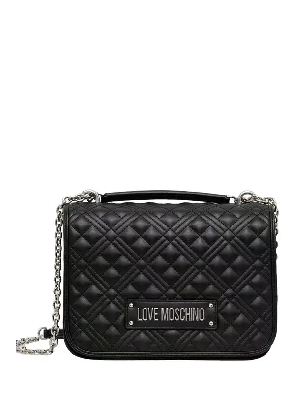 Moschino Quilted Cross Body Bag With Chain Strap - Black