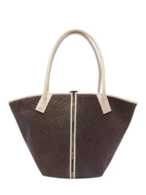 ALEXANDER SMITH Lauren Woven Handle Tote Bag - Brown