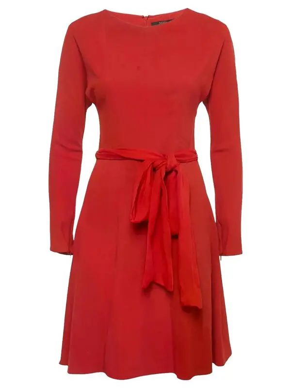 Gucci Crepe Tie-belt Dress - Red