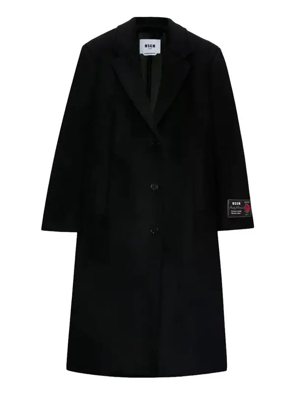 MSGM Single-breasted Coat - Black