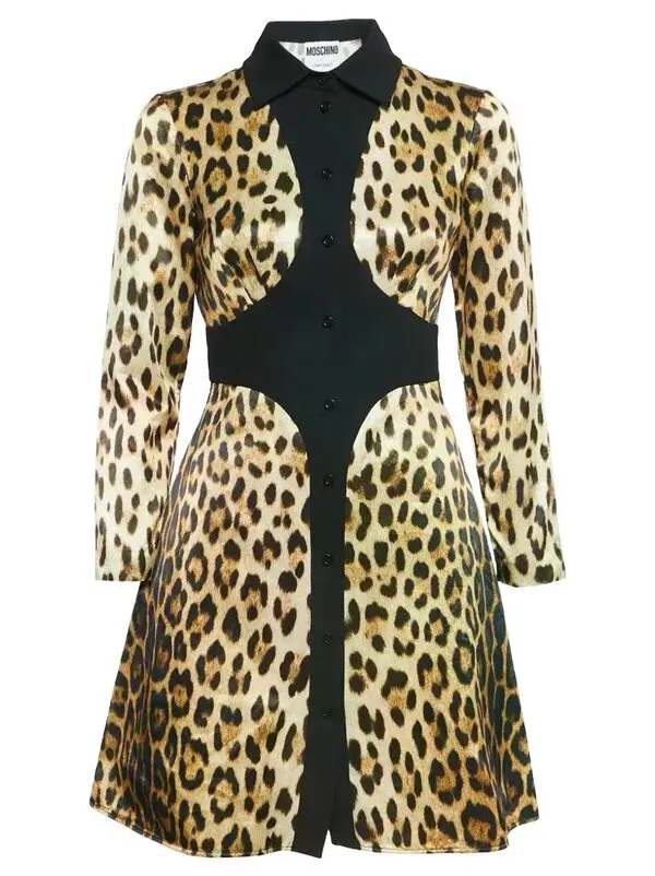 Moschino Leopard-pattern Mini Dress - Brown