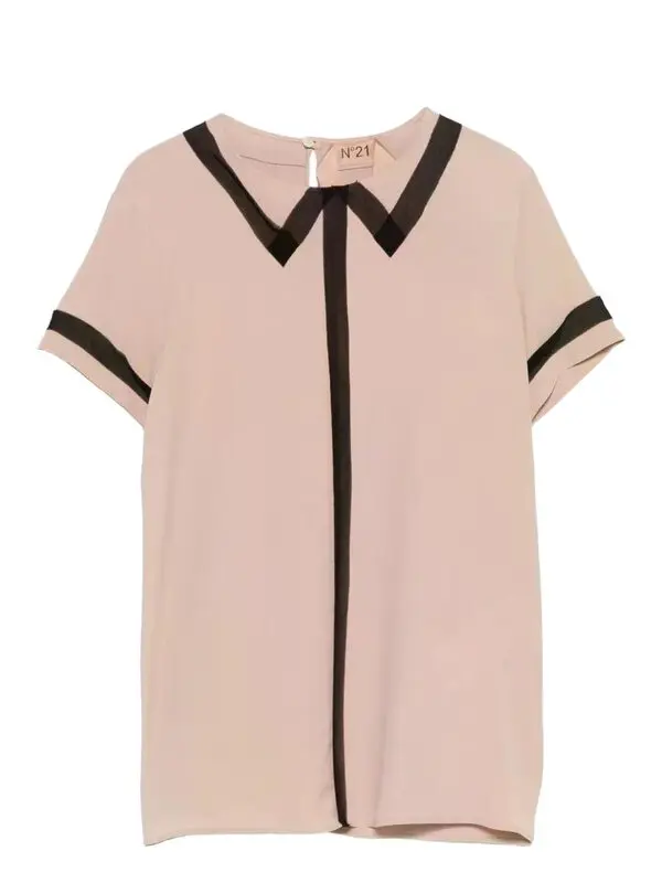 N°21 Polo-collar Blouse - Pink