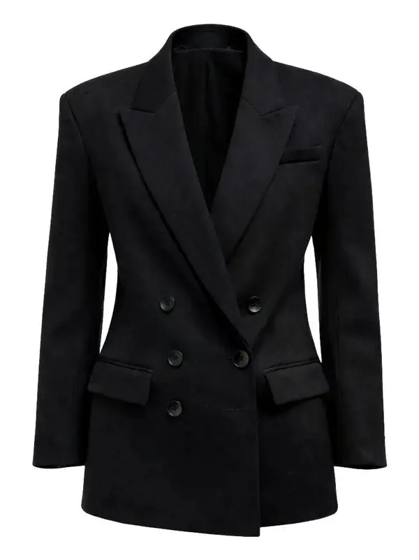 Tibi Cut-out Double-breasted Blazer - Black