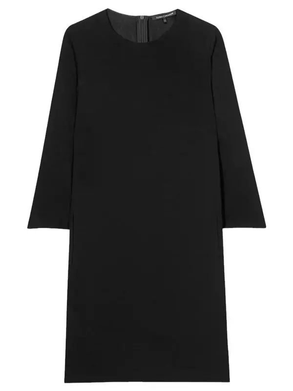 LUISA CERANO Crew-neck Mini Dress - Black