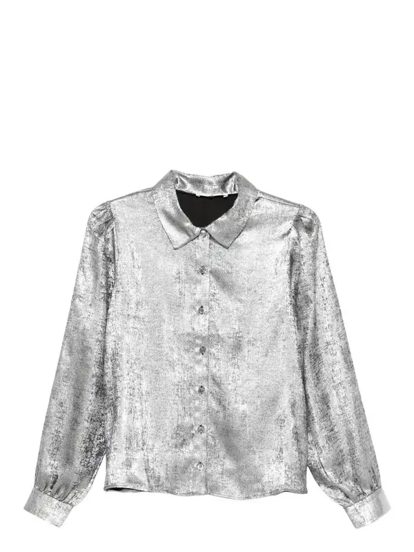 FRAME Shiny Staple Blouse - Silver