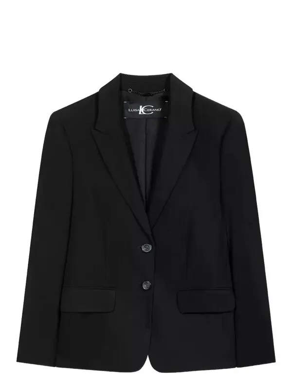 LUISA CERANO Button Blazer - Black