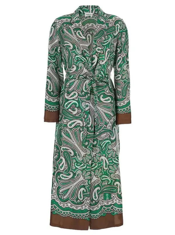 P.a.r.o.s.h Paisley-pattern Midi Dress - Green