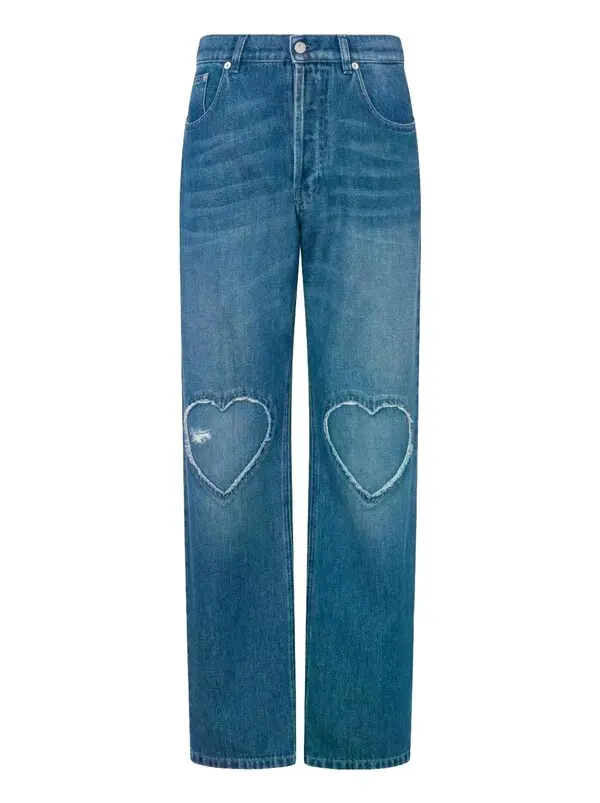 Moschino Heart-detail Denim Jeans - Blue