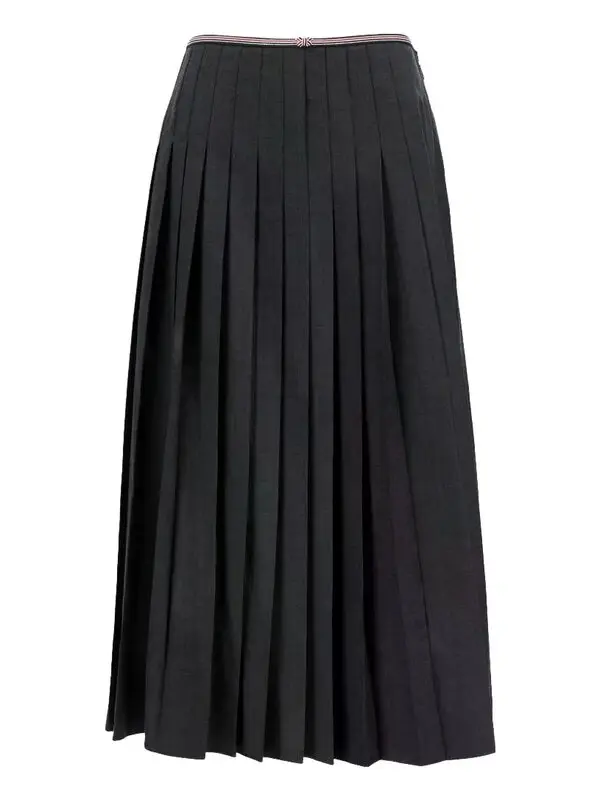 Thom Browne Midi Pleated Skirt - Grey