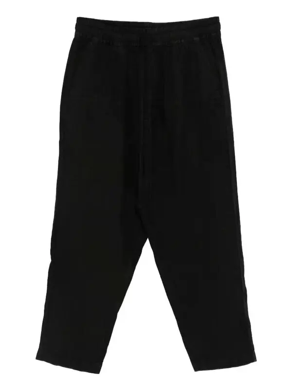 THOM KROM Drawstring Cropped Trousers - Black